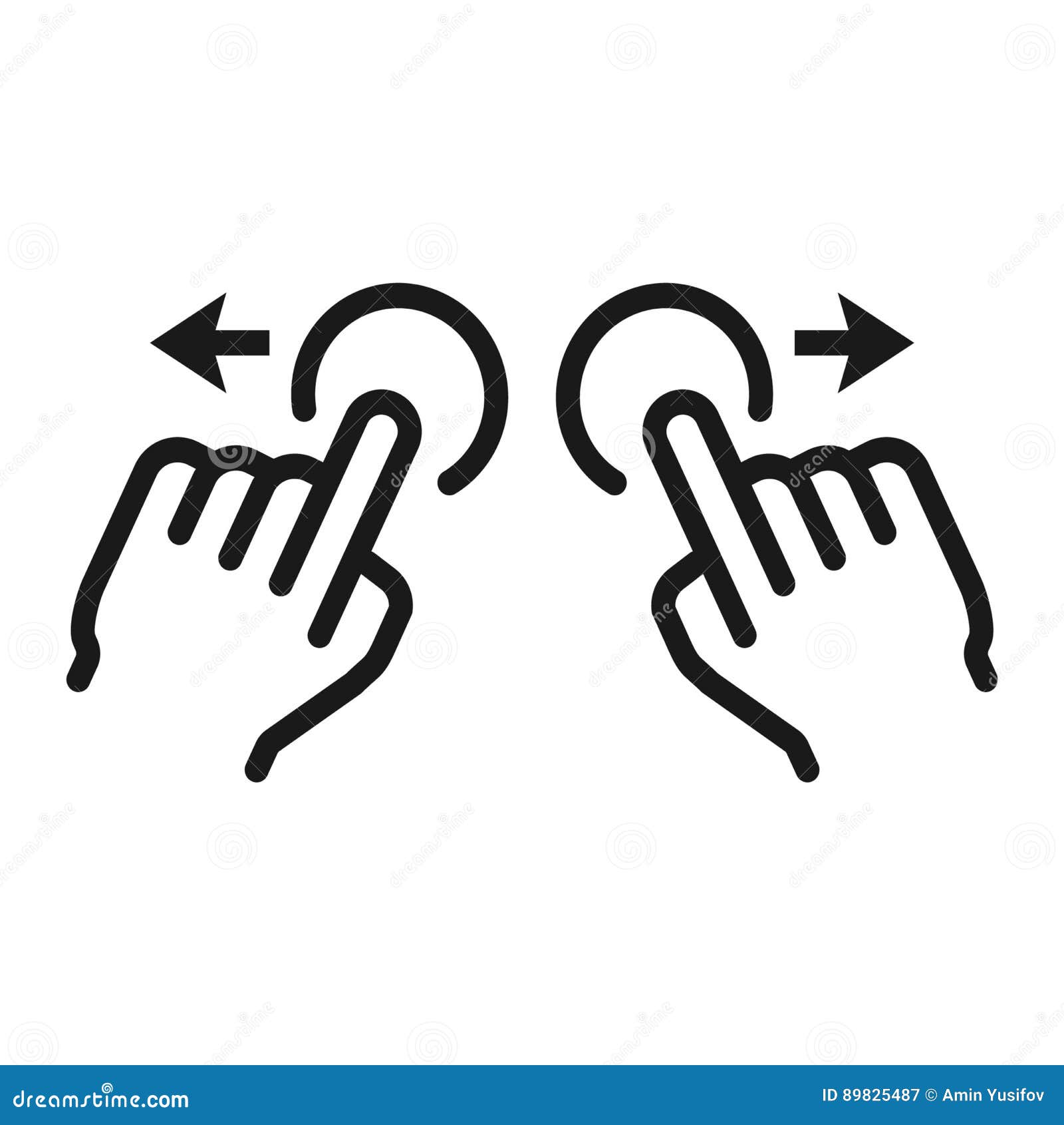 Two Hand Zoom in Line Icon, Touch and Gesture Stock Vector ...