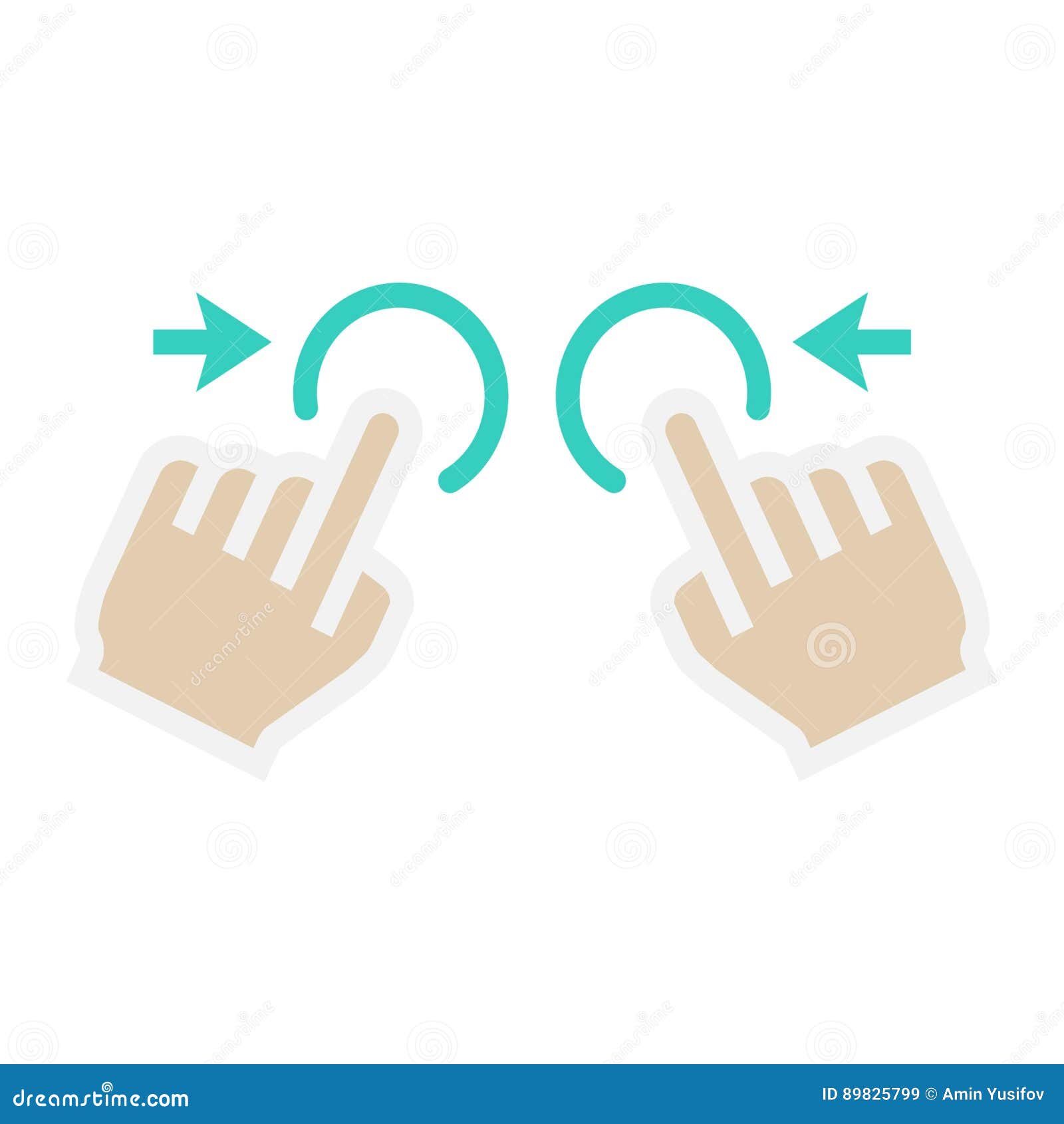 Two Hand Zoom Out Flat Icon, Touch and Gesture Stock Vector ...