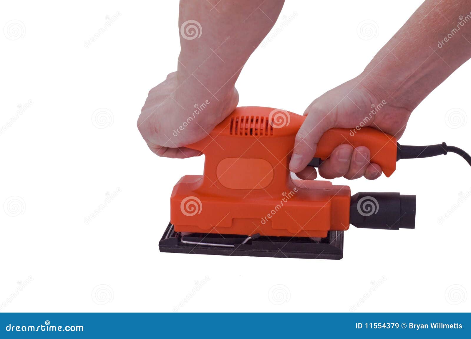 Two handed sander stock image. Image of finger, caucasian - 11554379