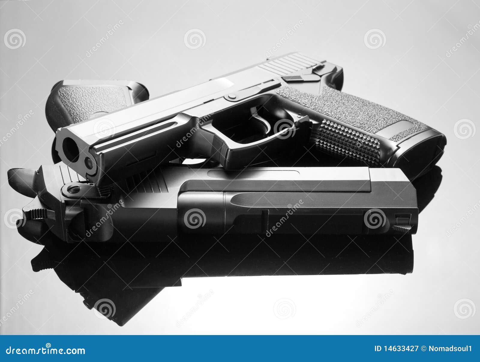 Two handguns stock image. Image of plastic, artificial - 14633427
