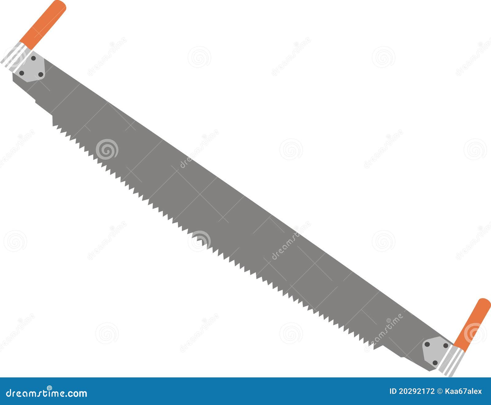 Two-handled saw stock vector. Illustration of tool, building - 20292172