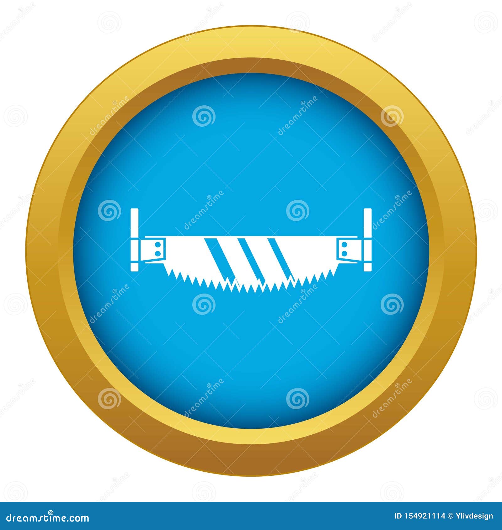 Two Handled Saw Icon Blue Vector Isolated Stock Vector - Illustration ...