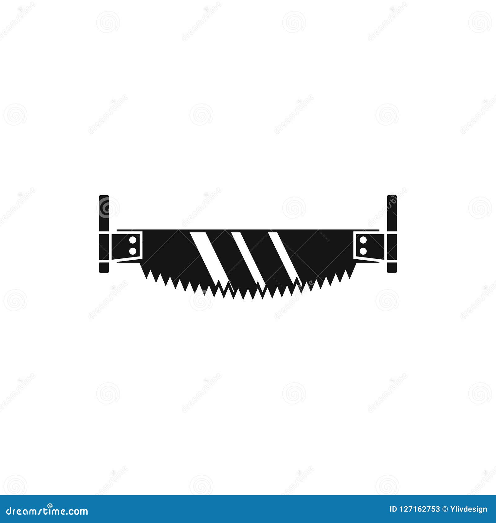 Two Handled Saw Icon, Simple Style Stock Illustration - Illustration of ...