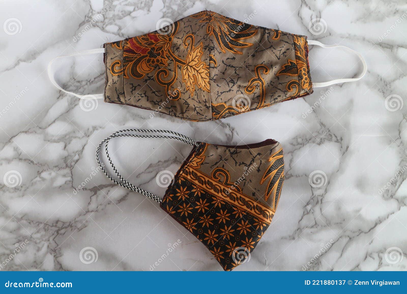 Two Handmade Masks with Batik Motifs Stock Image - Image of wool ...