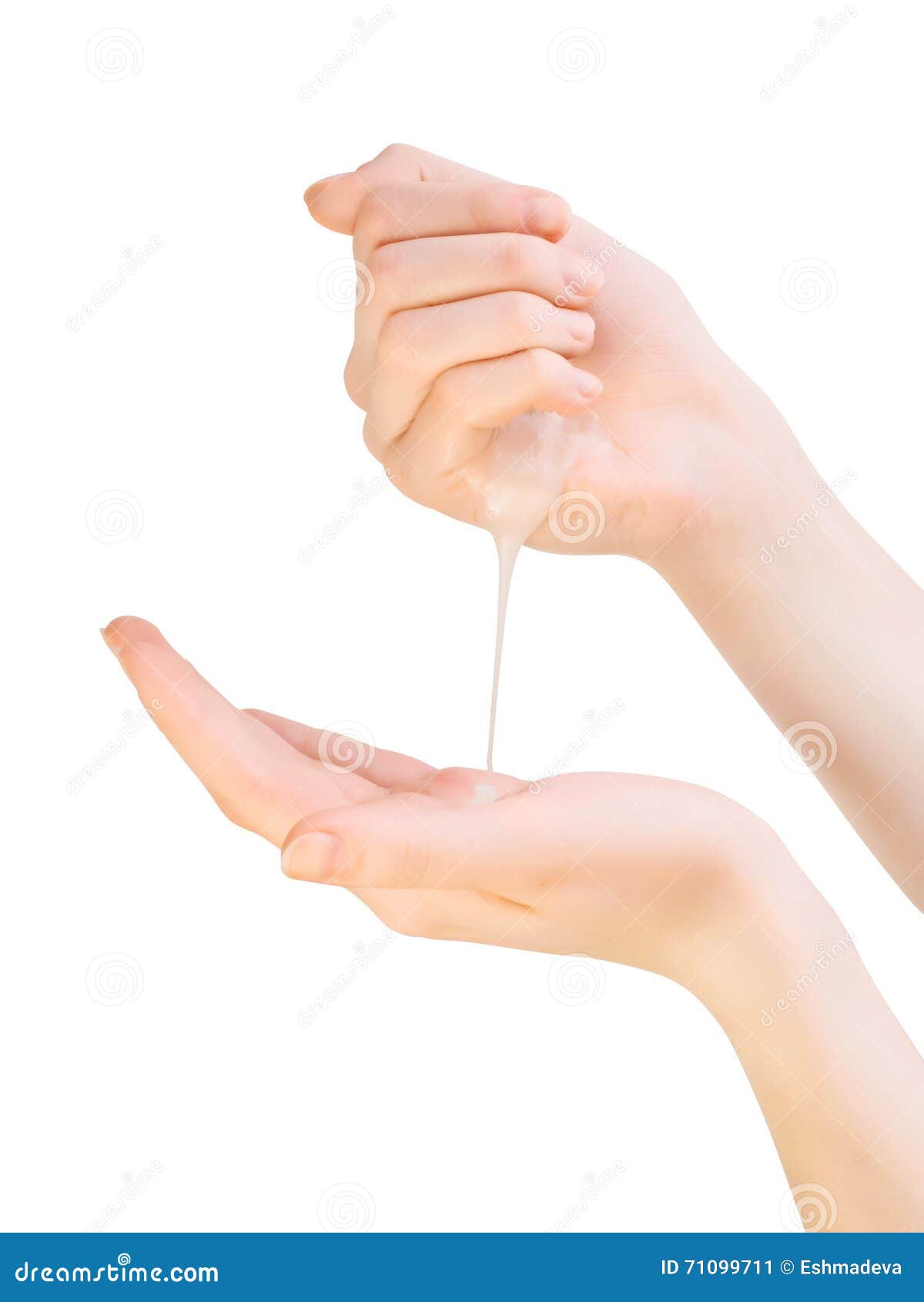 Two Hands Applying Liquid Soap. Stock Image - Image of clean, girl ...