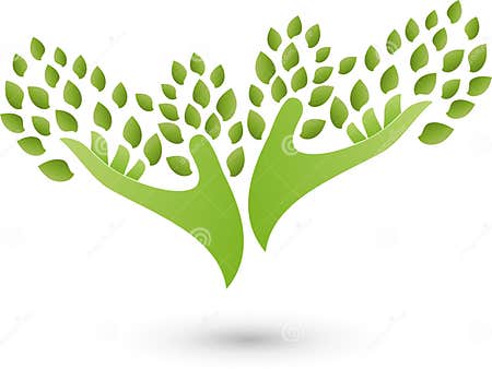 Two Hands As a Tree, Plants, Naturopath and Wellness Logo Stock Vector ...