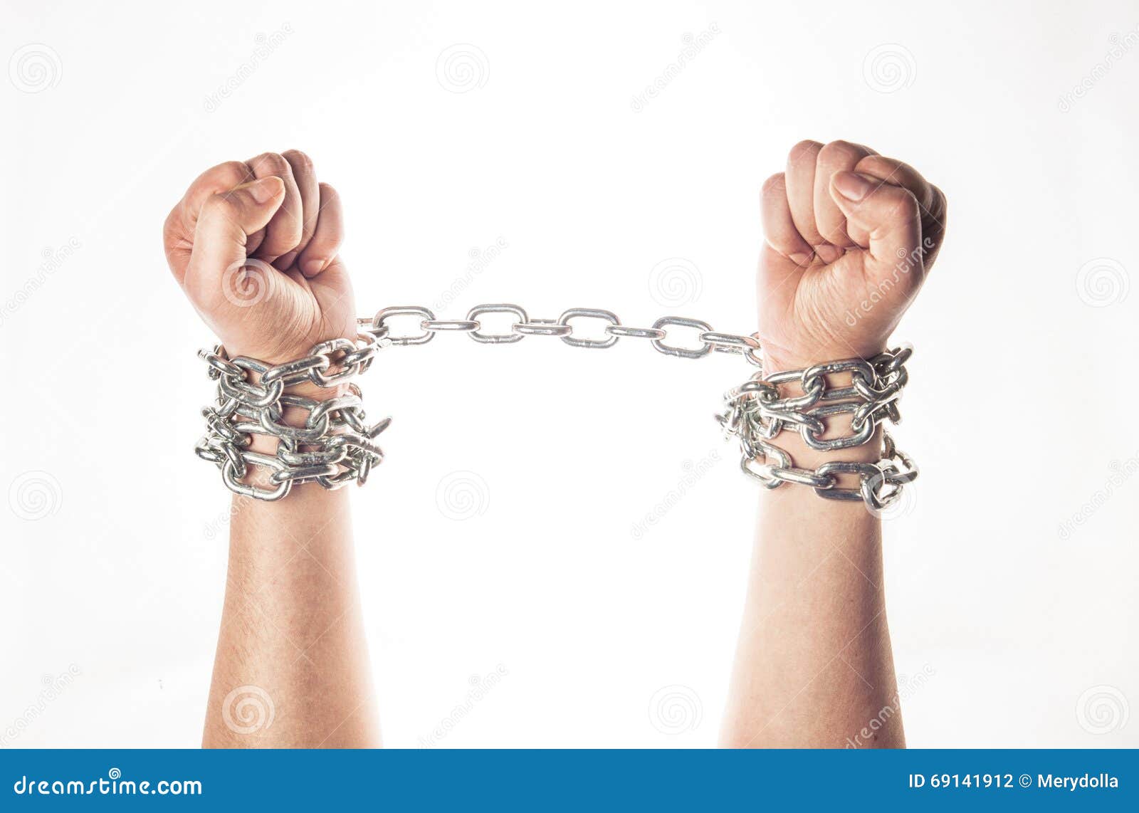 Two hands in chains stock photo. Image of capture, break - 69141912