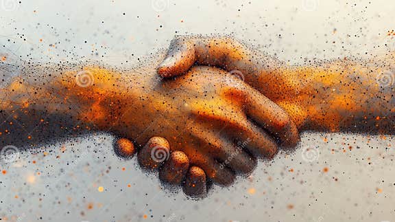 Two Hands Clasp in a Handshake, Symbolizing Cooperation and Unity ...