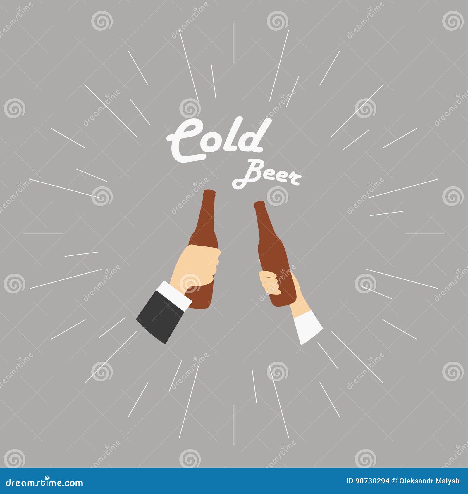 Two hands with cold stock vector. Illustration of friend - 90730294