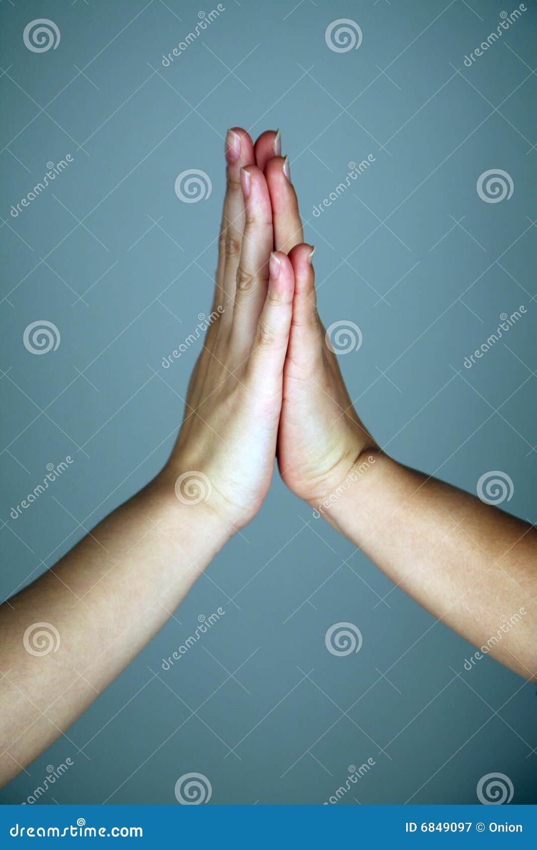 Two hands coming together stock image. Image of prayer - 6849097