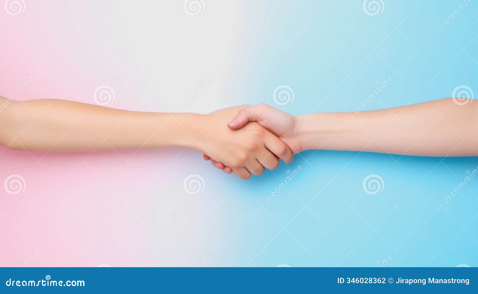 Two Hands Coming Together in a Firm Grasp Against a Soft Gradient ...