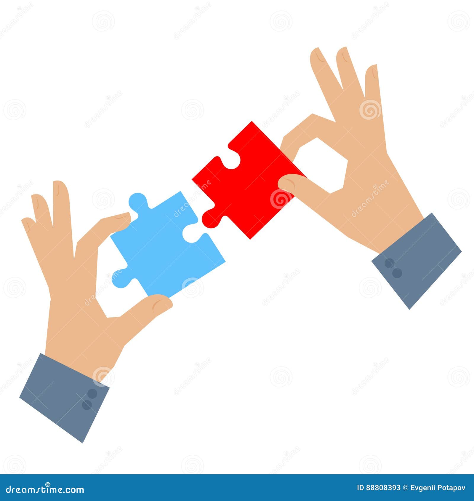 Two Hands are Connecting Puzzle Details. Teamwork and Success Co Stock ...