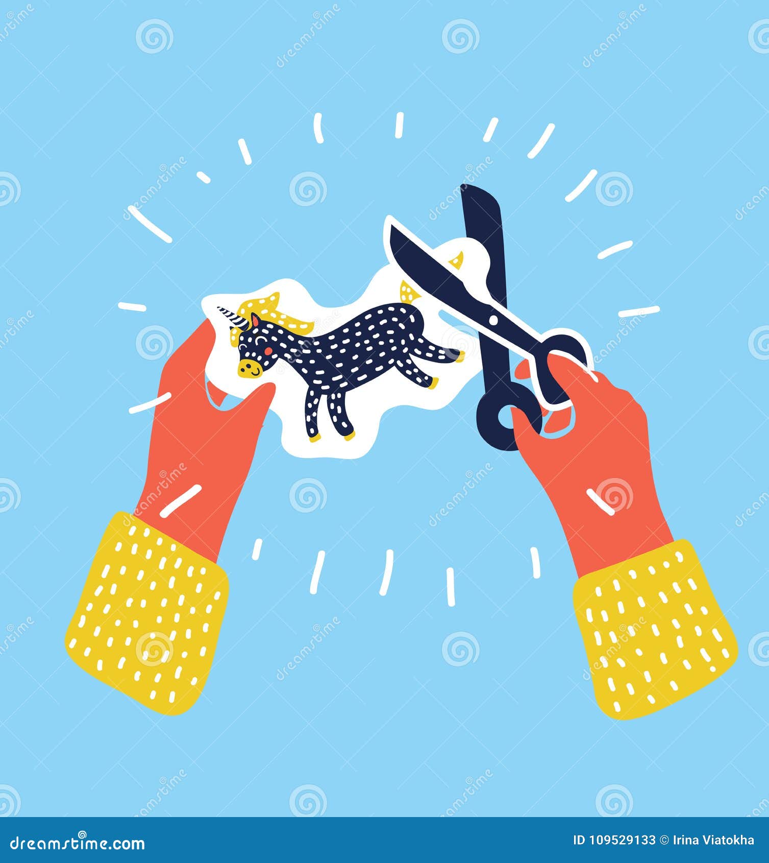 Two Hands Cutting Paper with Scissors for Applique, Elementary School ...