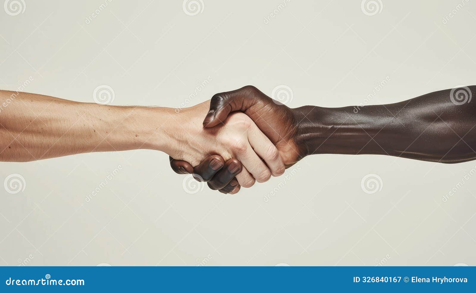 Two Hands of Different Skin Tones Shaking Hands, Representing Unity ...