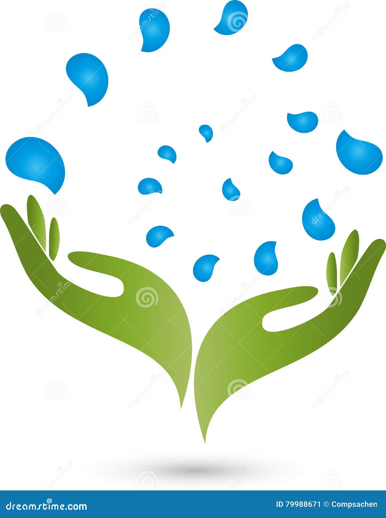 Two Hands, Drop, Water, Logo Stock Vector - Illustration of glass ...