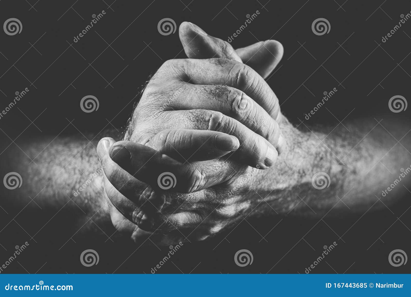 Hands Expressing Commitment, in Black and White Stock Image - Image of ...