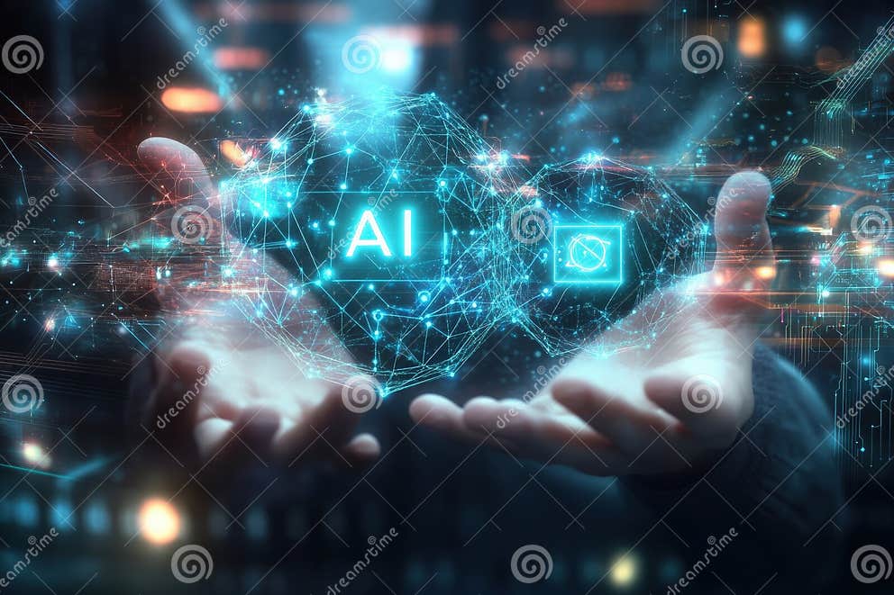 Hands Showcasing Artificial Intelligence and Machine Learning Concepts ...