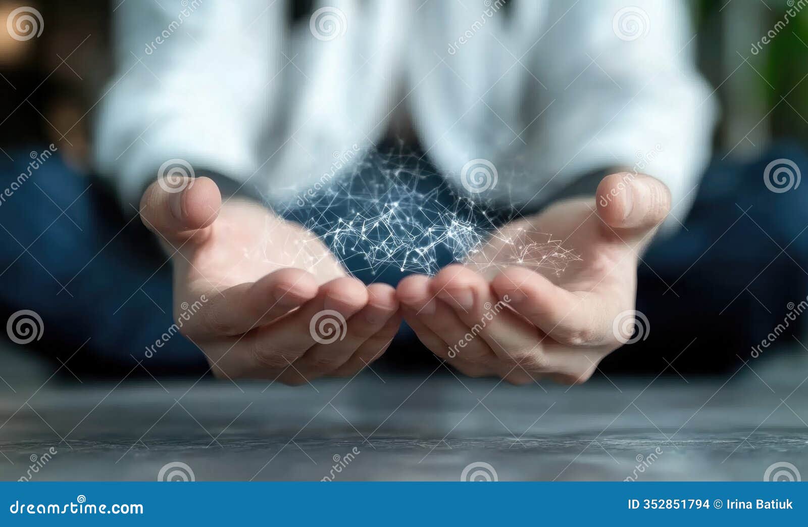 Two Hands are Extended Forward, Palms Up, As If Gently Holding ...