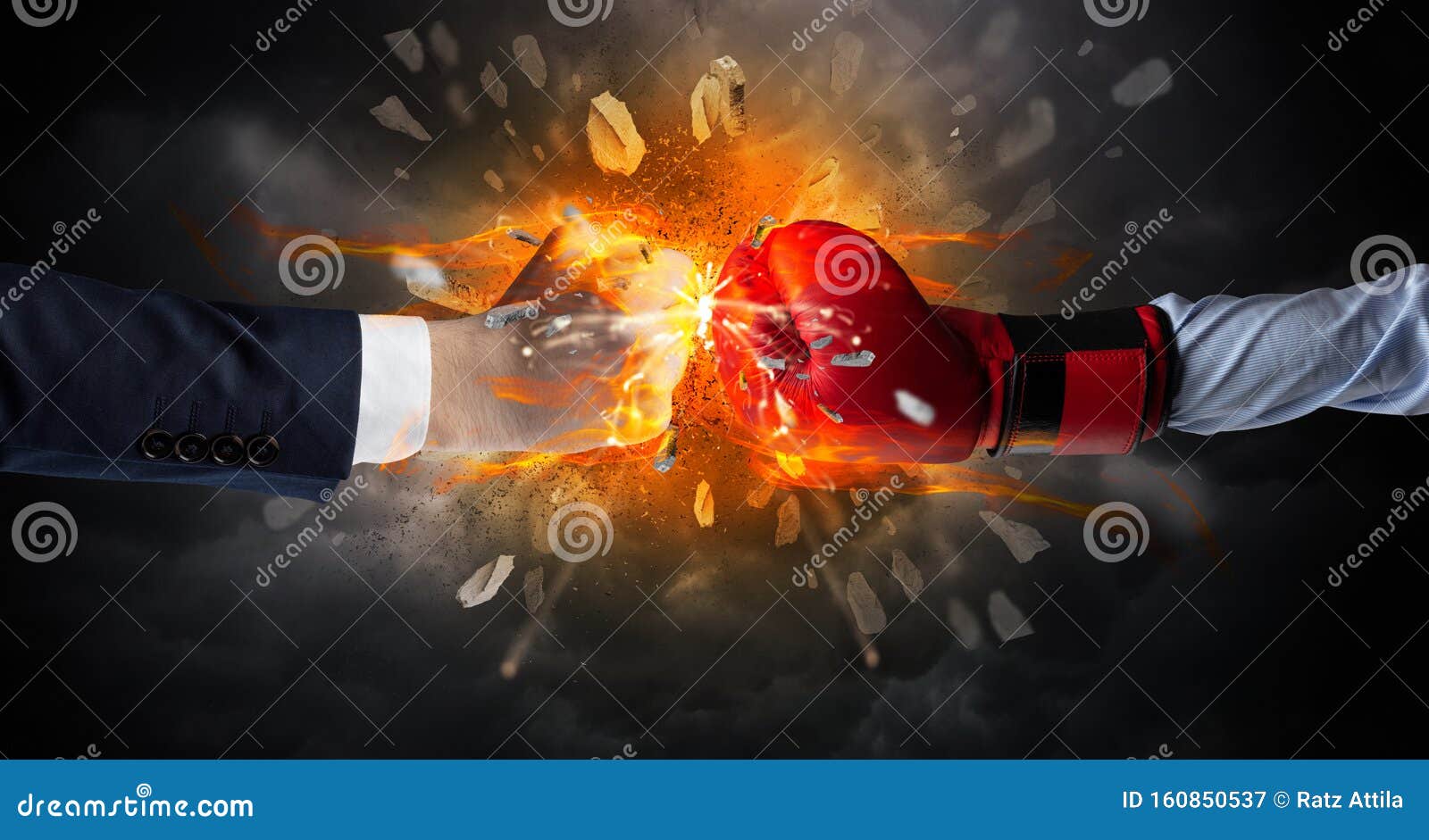 Fighting Hands Breaking Rock Stock Image - Image of hurt, fist: 160850537