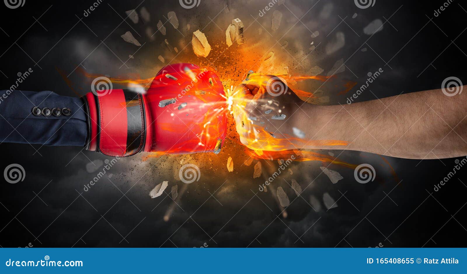 Fighting Hands Breaking Rock Stock Image - Image of hand, business ...