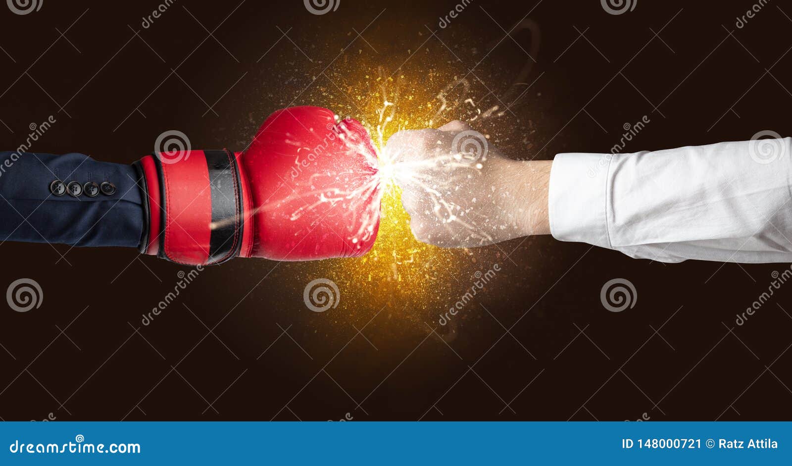 Fighting Hands with Orange Explosion Concept Stock Image - Image of ...