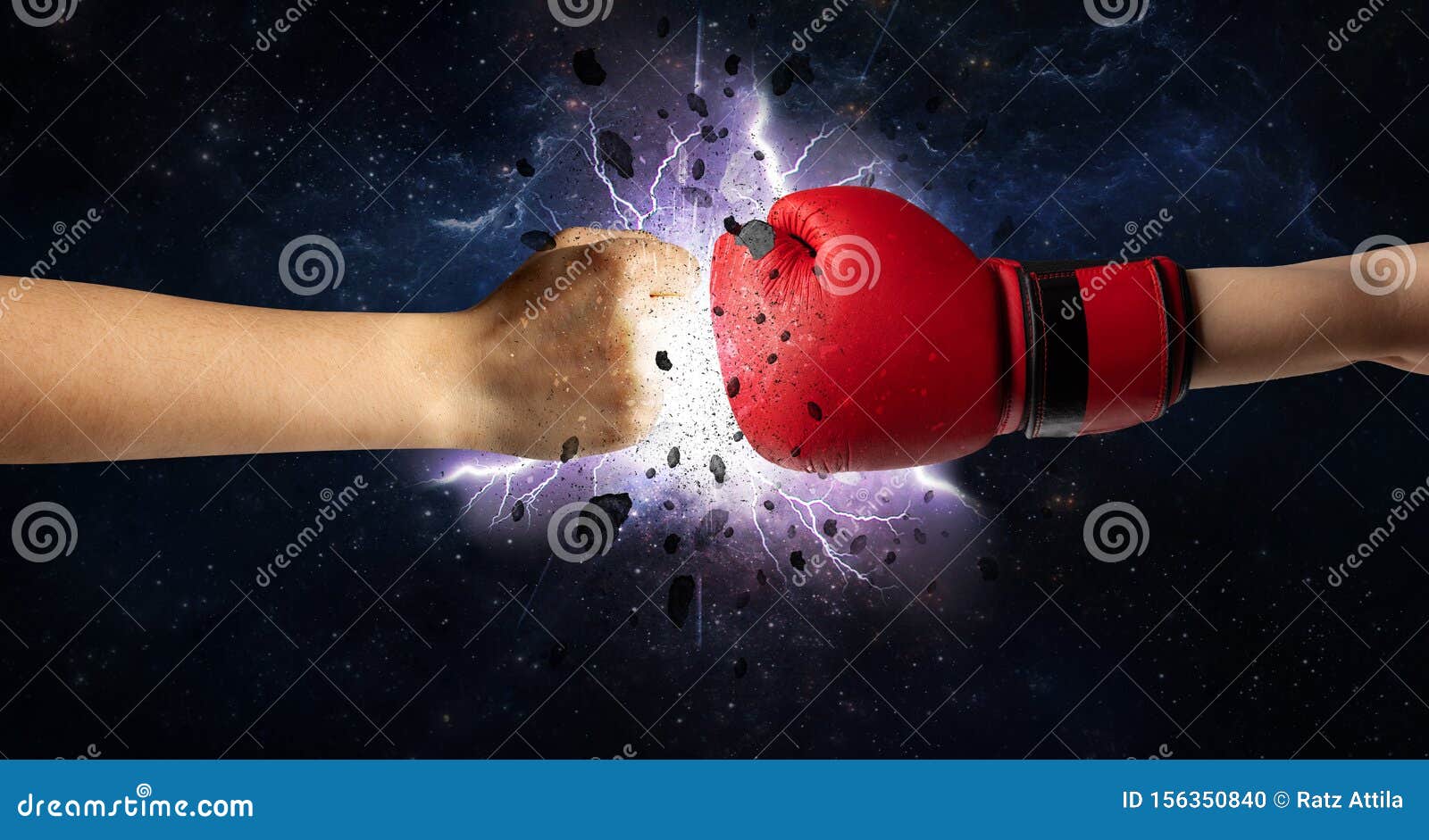 Fighting Hands with Storm Explosion Stock Photo - Image of aggressive ...