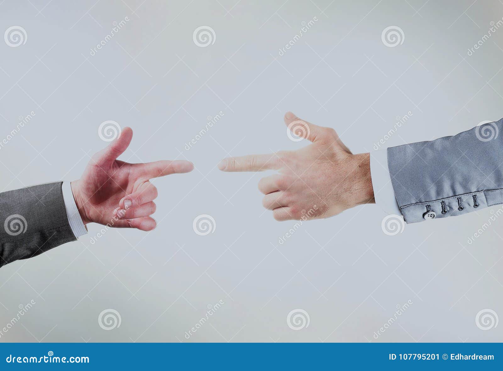 Two Hands with Fingers Tip To Tip Symbolizing Contact. Stock Image ...