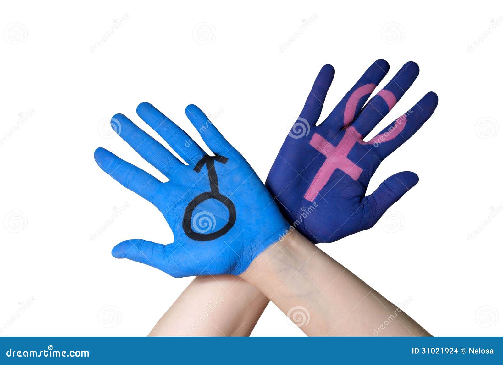 Two Hands with Gender Signs Stock Photo - Image of divorce, hand: 31021924