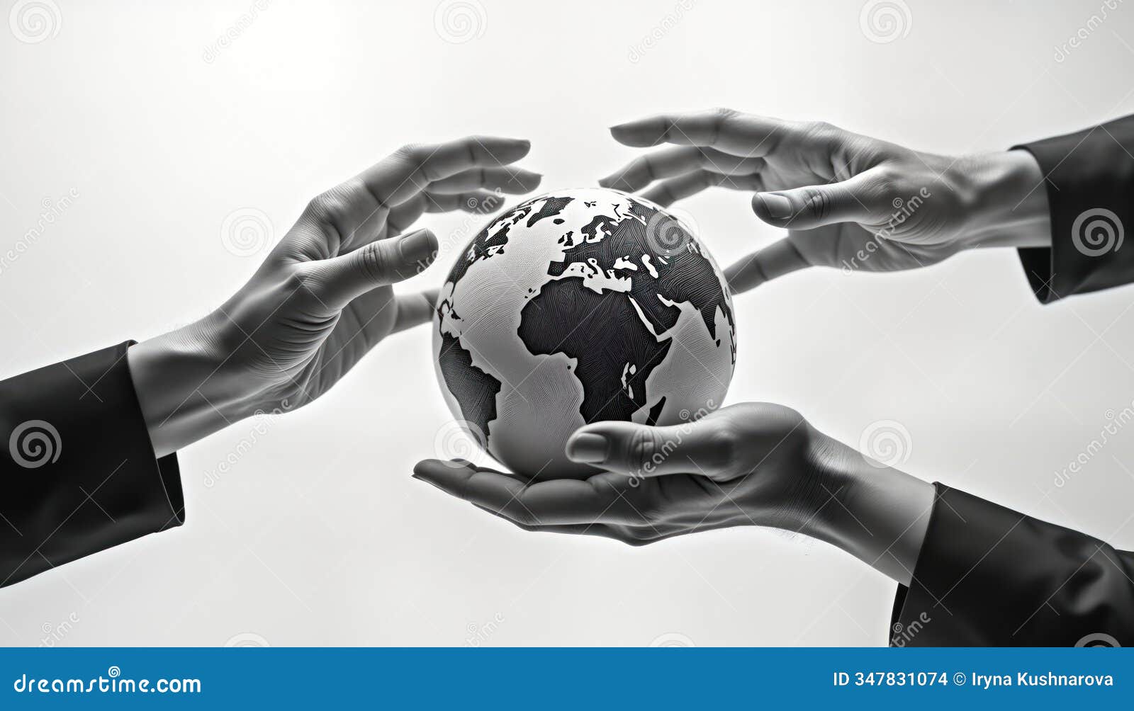 Two Hands Gently Hold Pixelated Globe. Hands Represent Global Unity ...