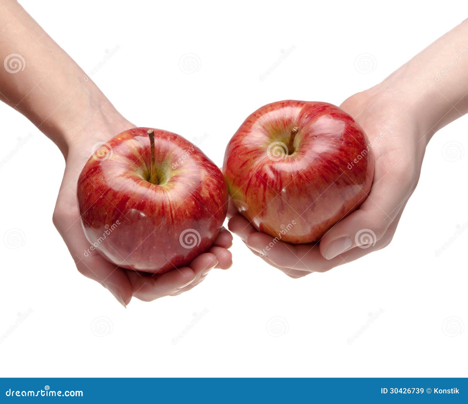 Two Hands Give Each Other an Apple Stock Image - Image of natural ...
