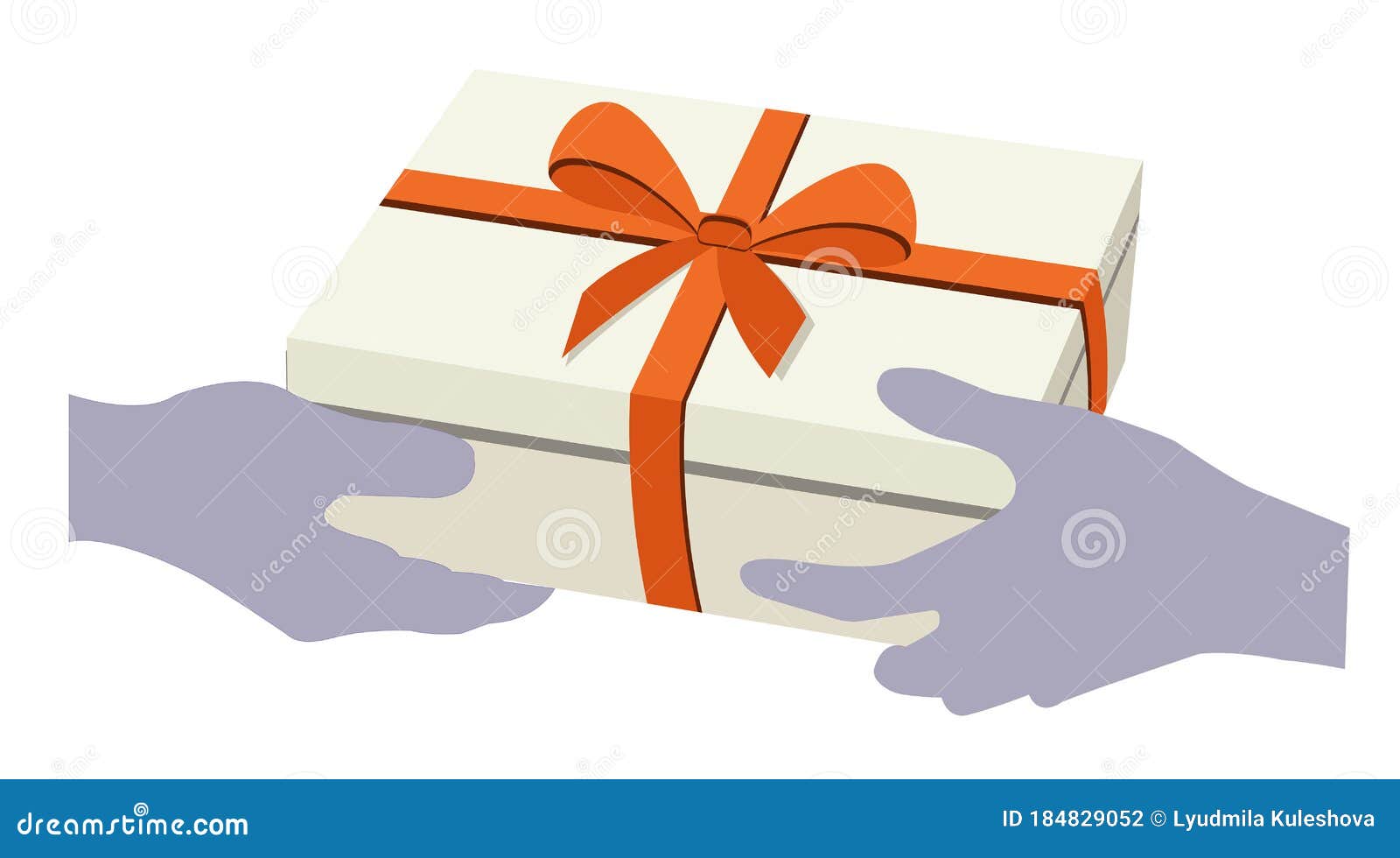 Two hands giving a gift3 stock vector. Illustration of female - 184829052