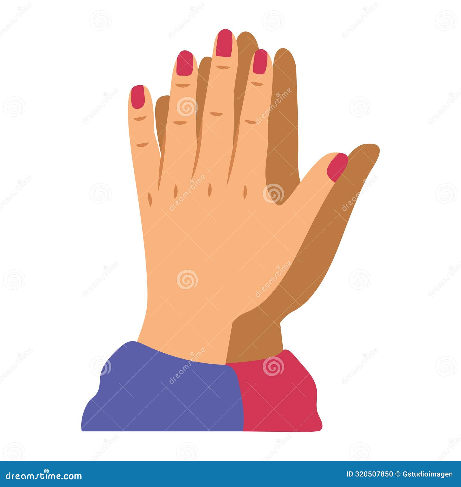 Two Hands Giving a High Five Gesture Stock Vector - Illustration of ...