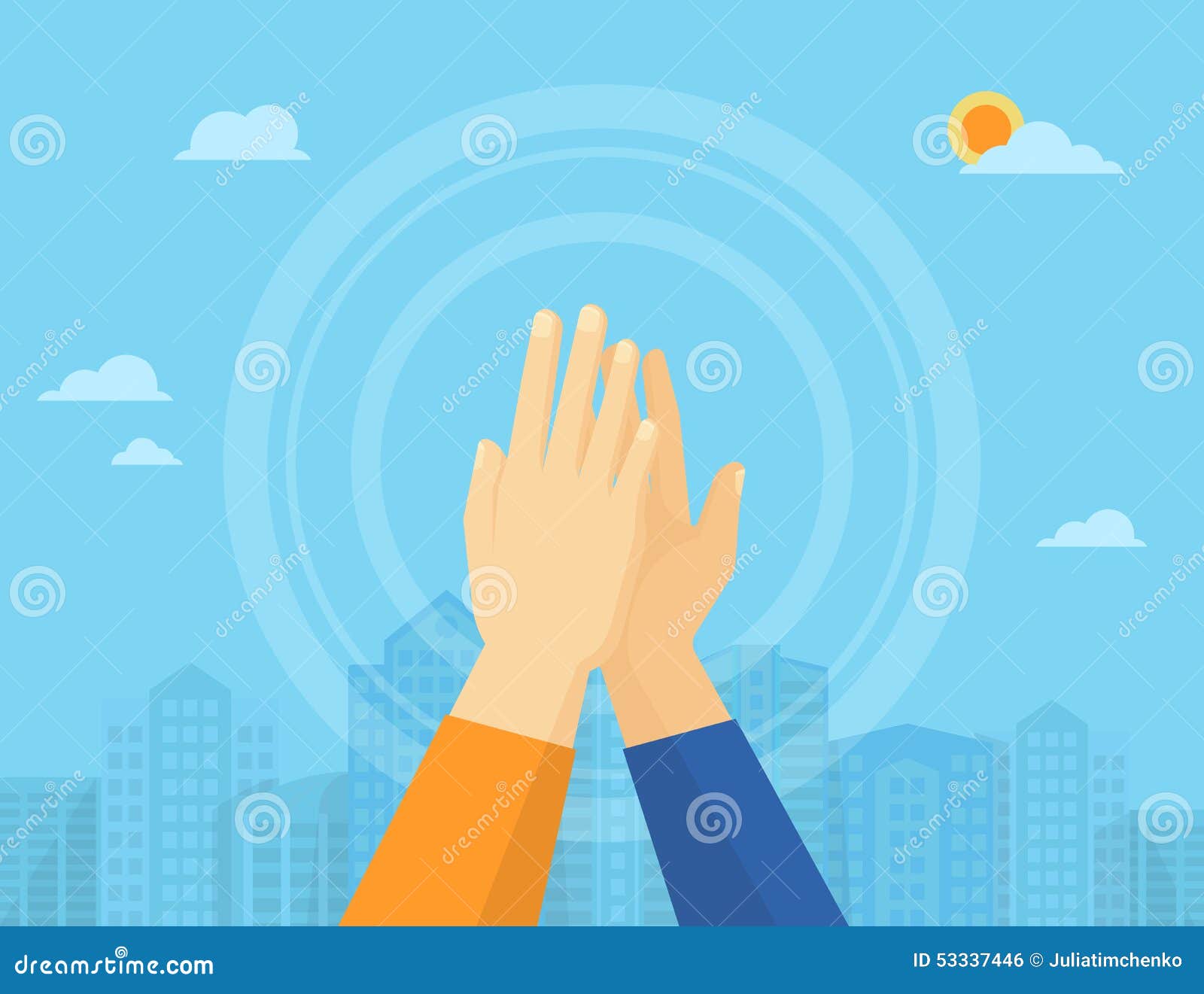 Two Hands Giving a High Five Stock Vector - Illustration of idea, cool ...