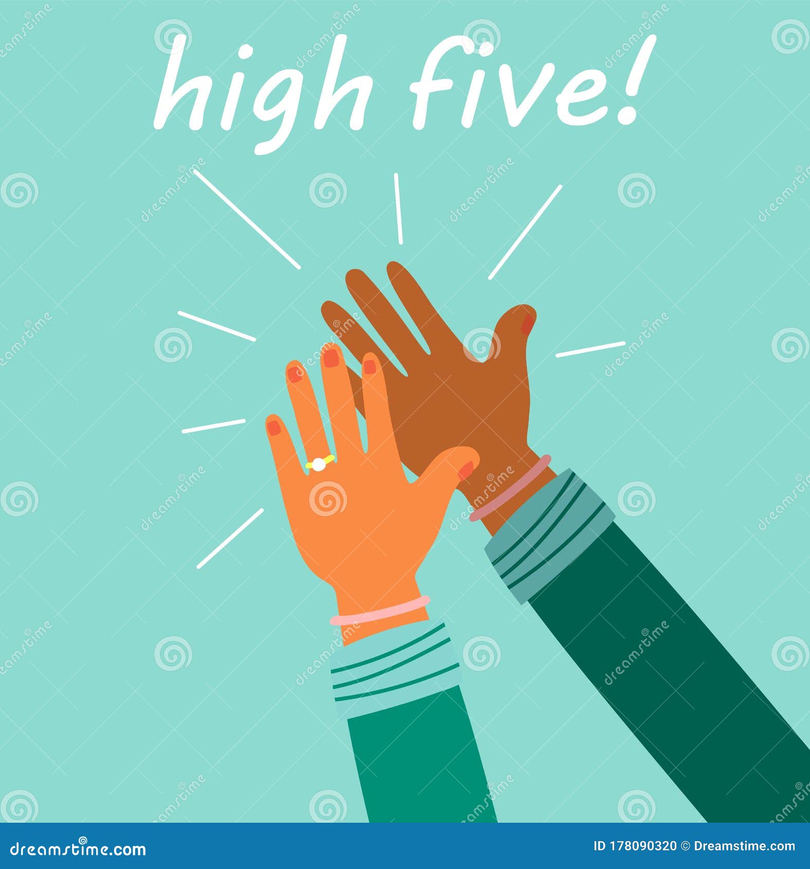 Two Hands Giving a High Five Stock Vector - Illustration of great ...