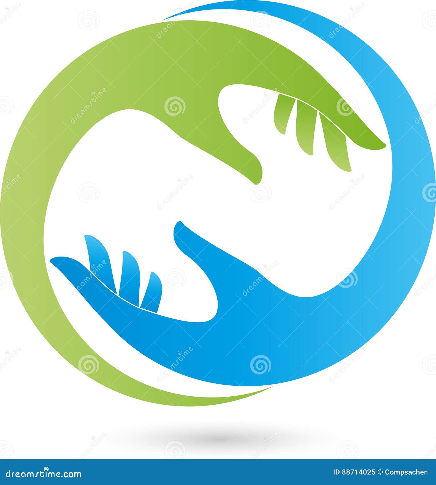 Two Hands in Green and Blue, Orthopedic and Helper Logo Stock Vector ...