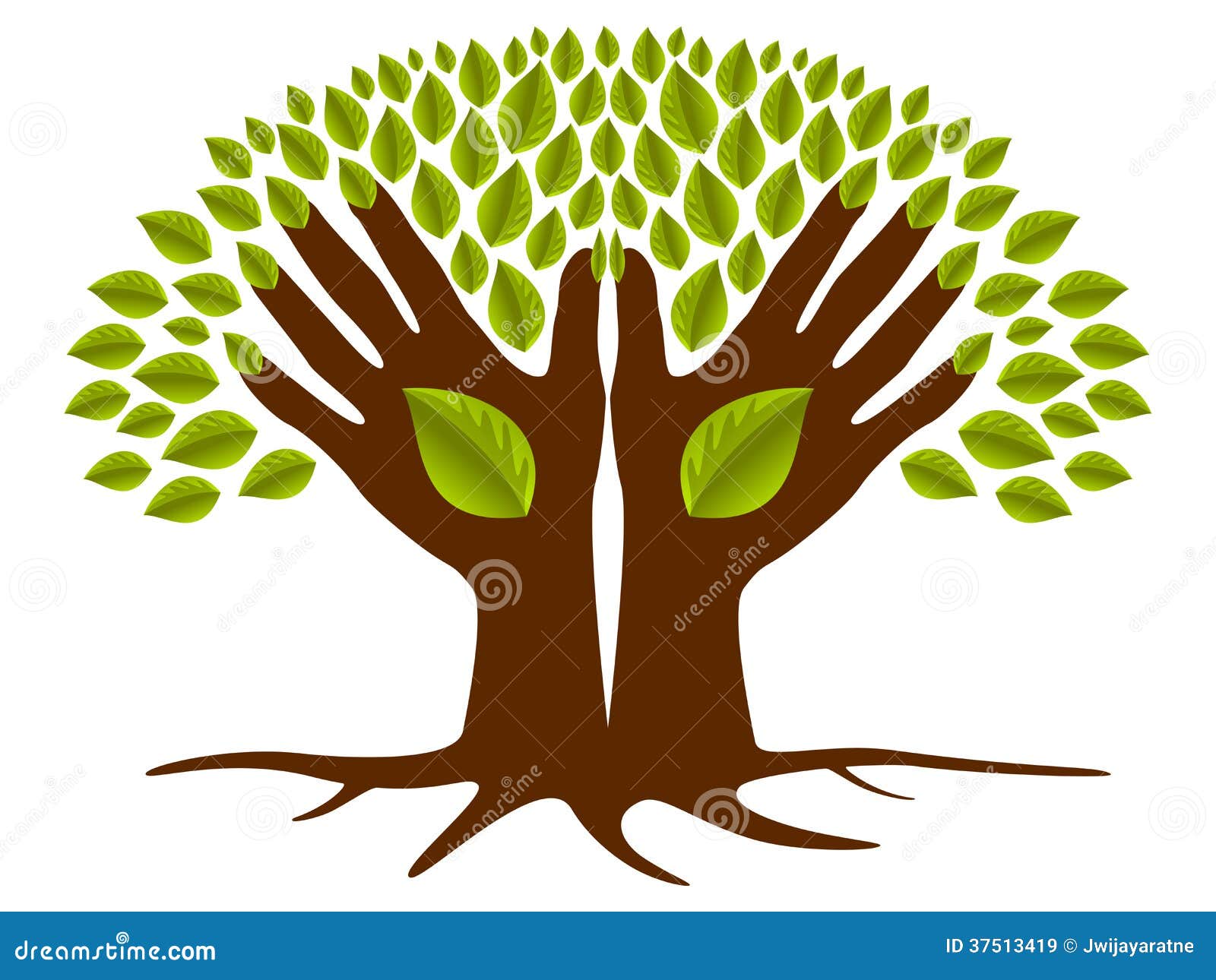 Two hands green tree stock vector. Illustration of nature - 37513419
