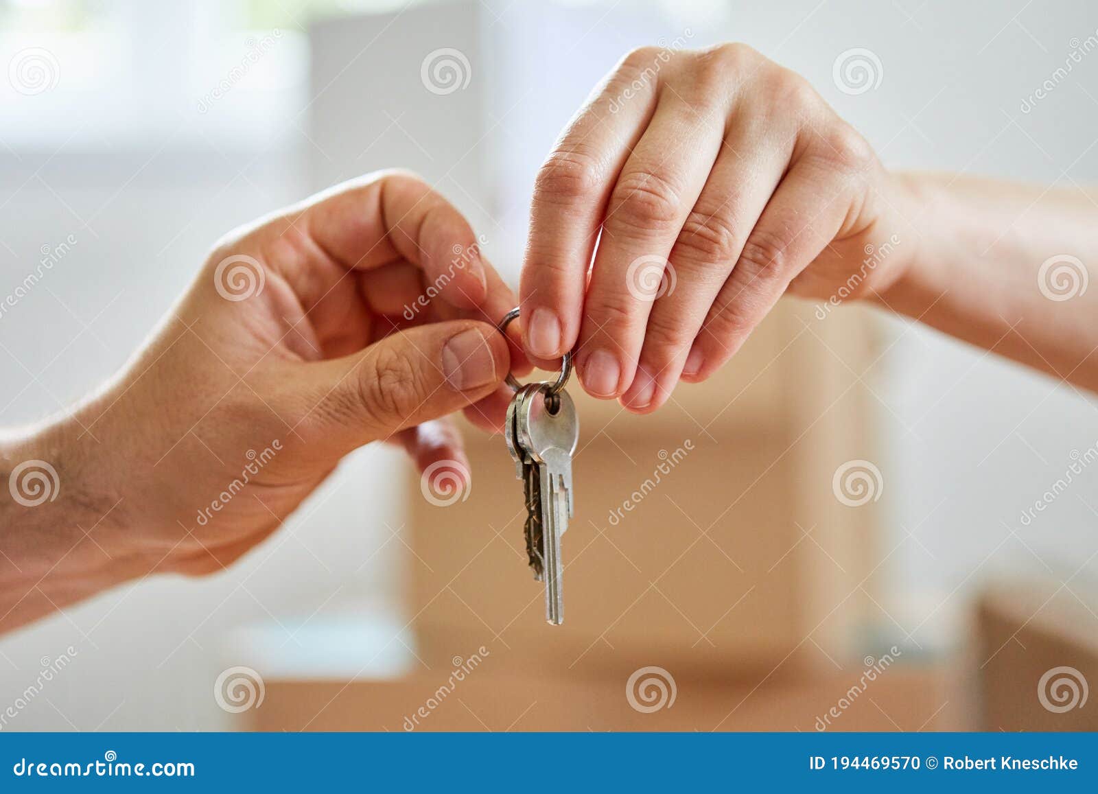 Two Hands Handing Over the Keys Stock Photo - Image of consumer ...