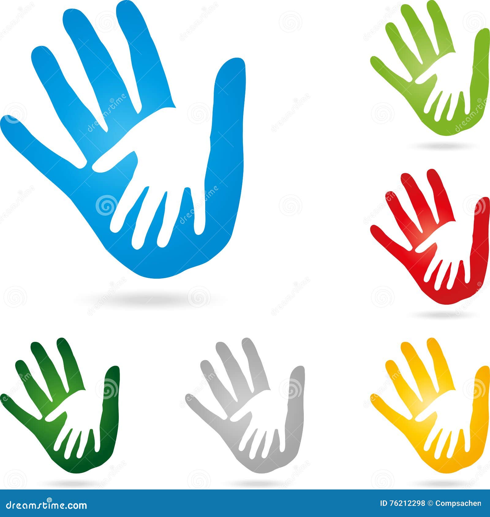 Two Hands, Hands Color, Vector Stock Vector - Illustration of ...