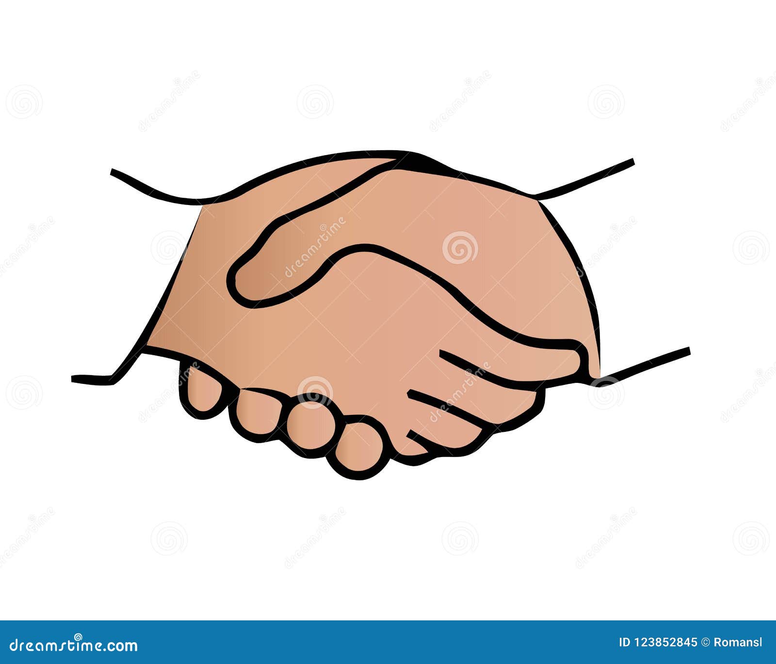 Two Hands Handshake Contract Agreement on a White Background. Vector ... Two Hands Handshake Contract Agreement on a White Background. Vector ...