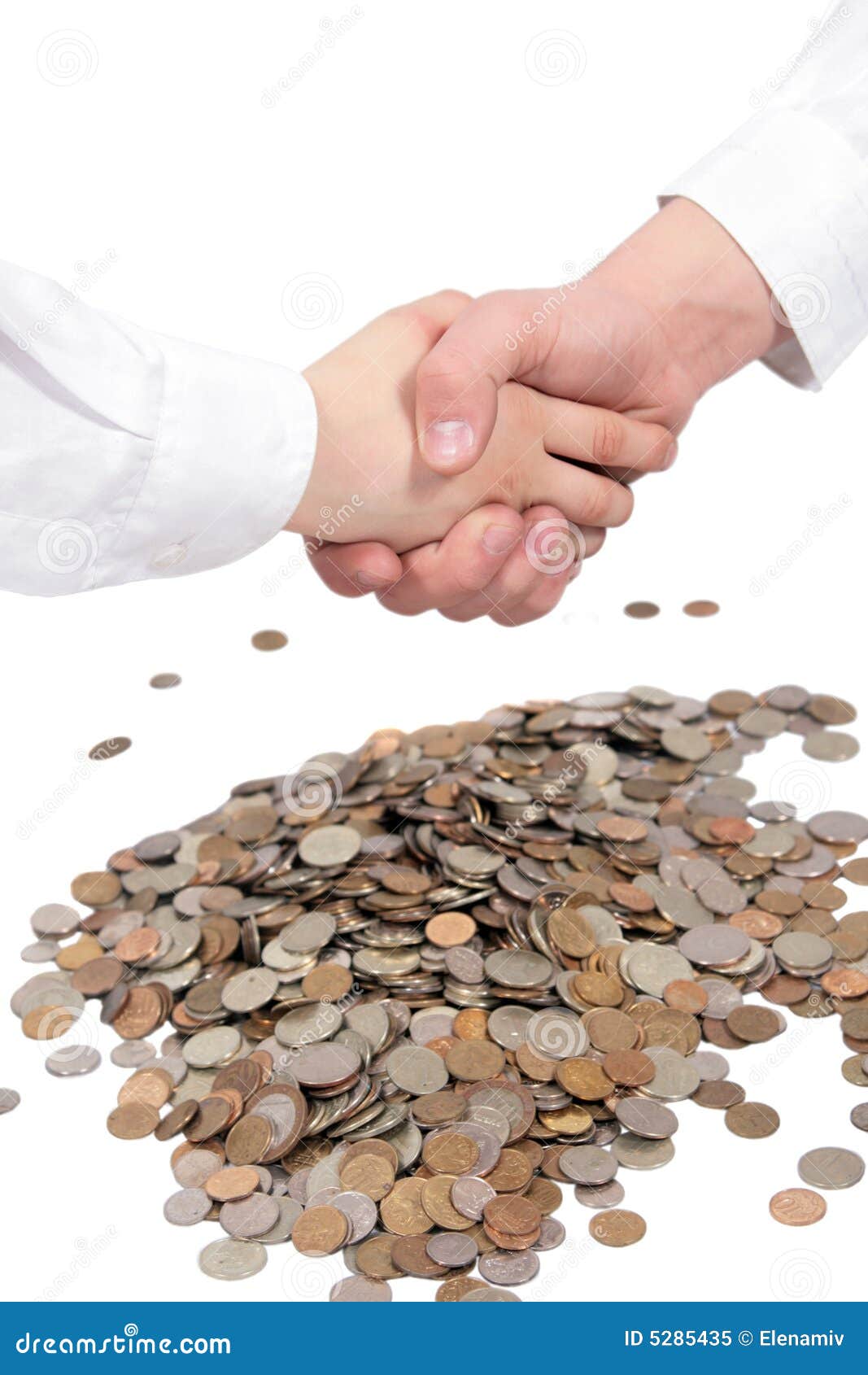 Two Hands in a Handshake and Money. Stock Image - Image of background ...