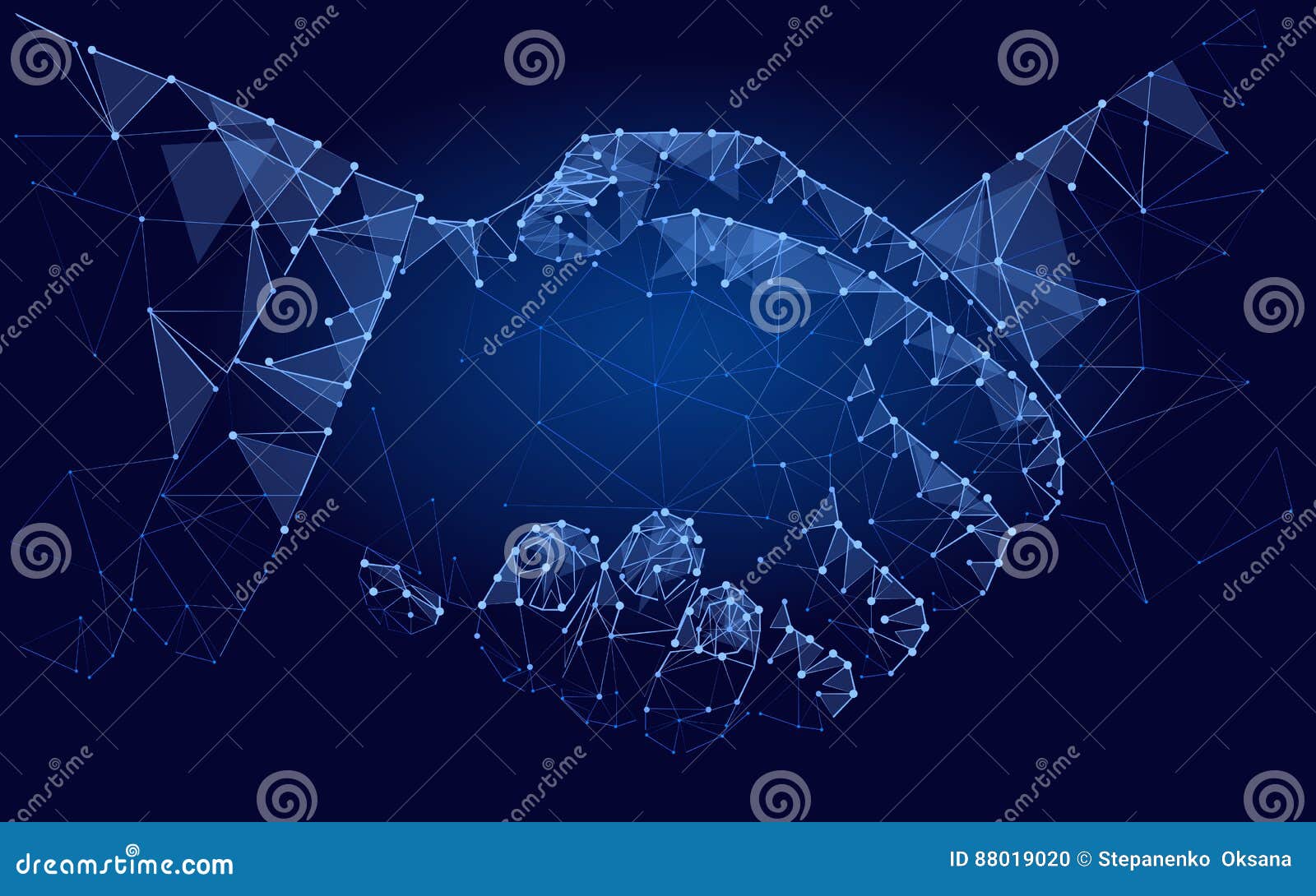 Two Hands Handshake Polygonal Low Poly Contract Stock Illustration ...