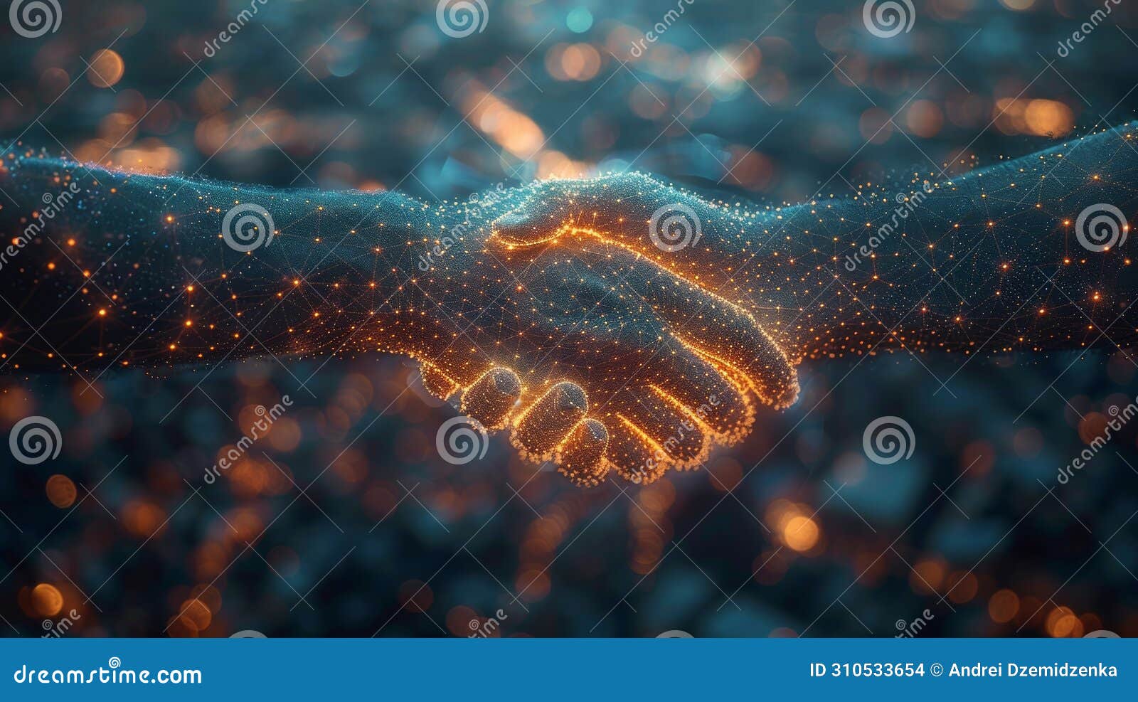 Two Hands Handshake in Silhouette in a Starry Sky. Concept of Future ...