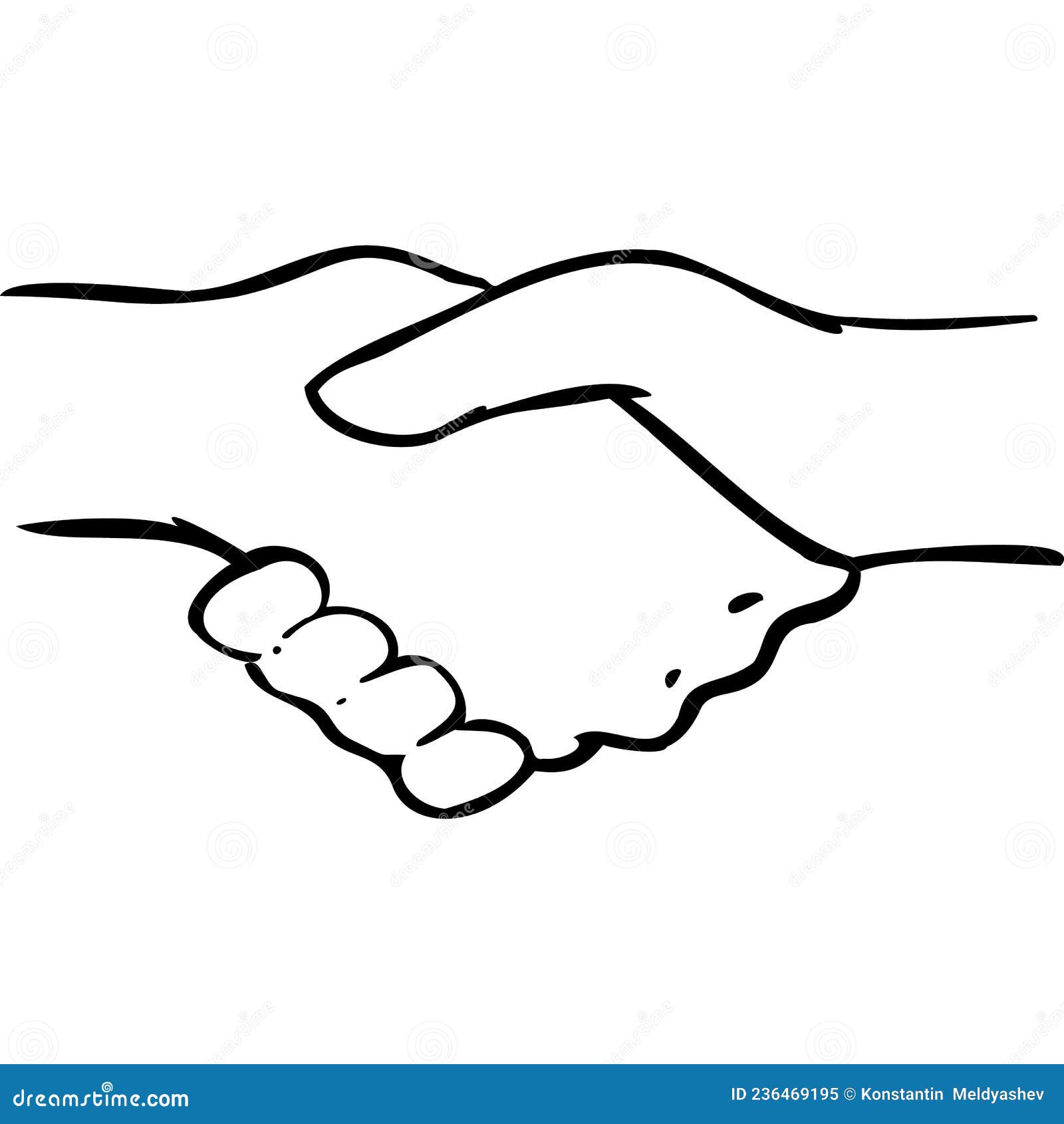 Two Hands in a Handshake Sketch Vector Illustration Stock Vector ...