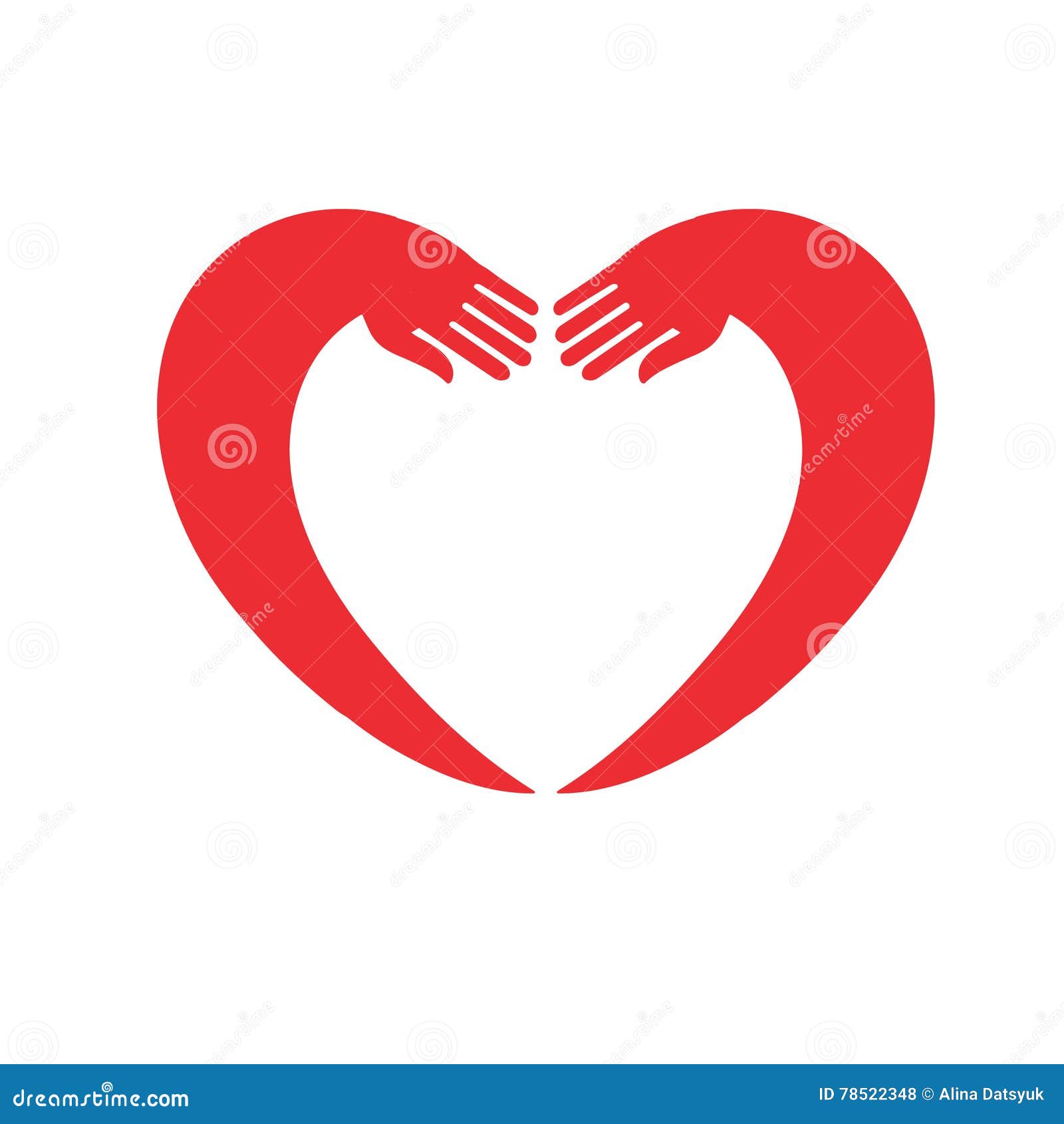 Two hands in heart arms stock illustration. Illustration of heartfelt ...