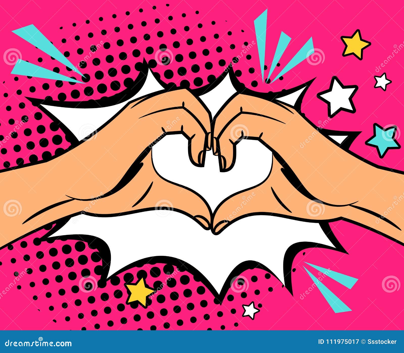 Two hands heart sign stock vector. Illustration of poster - 111975017
