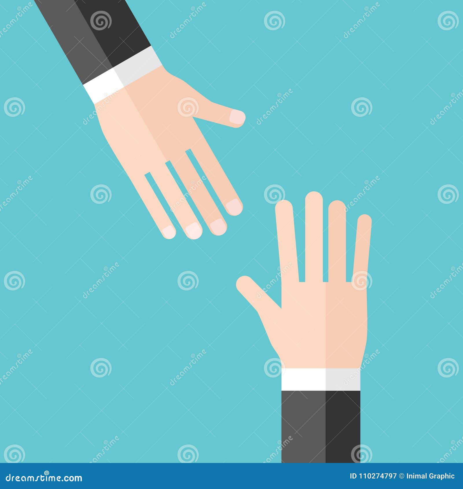 Two hands, help concept stock vector. Illustration of helpful - 110274797
