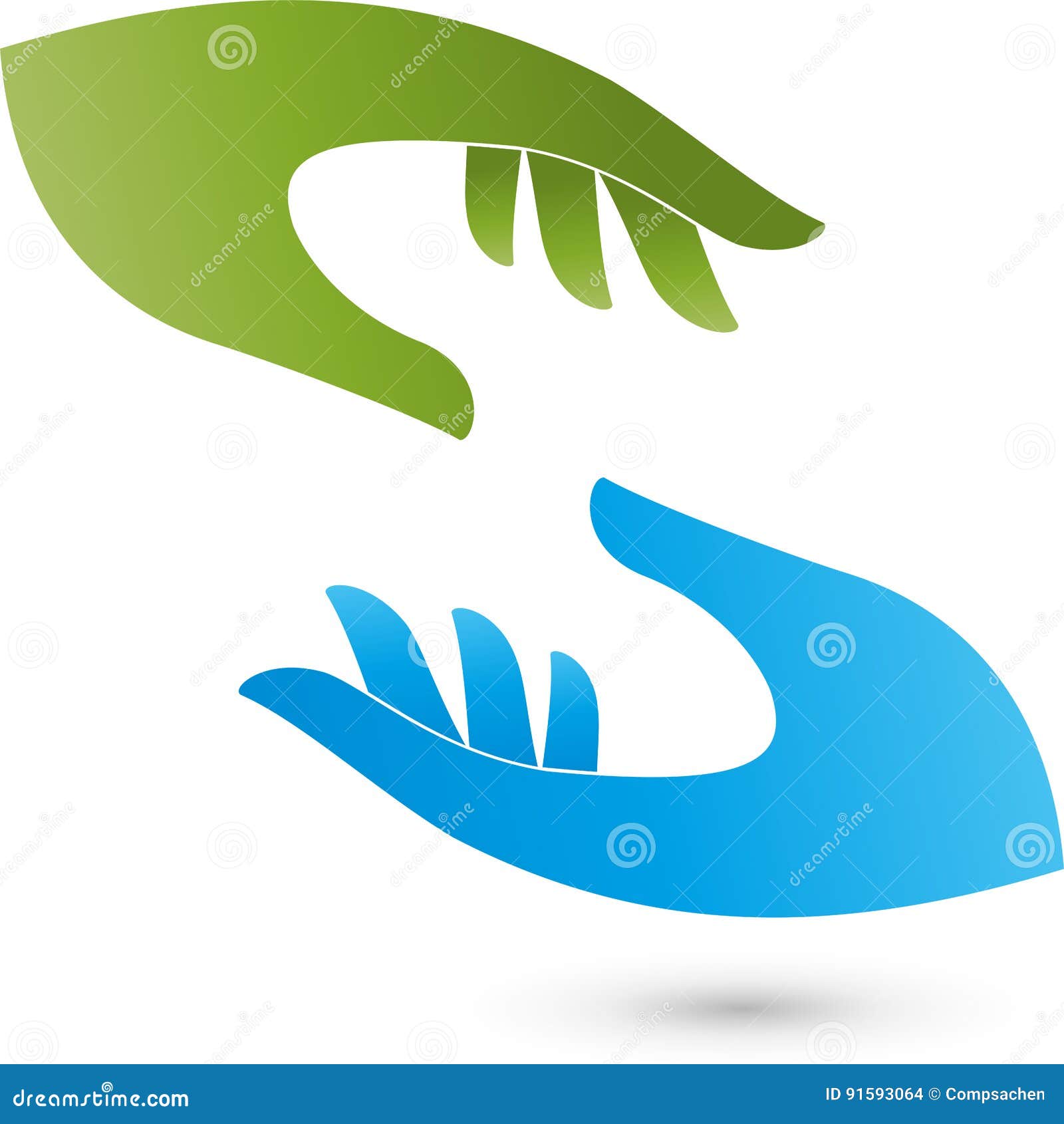 Two Hands Up, Hands And Helper Blue Hands Logo. Vector Illustration ...