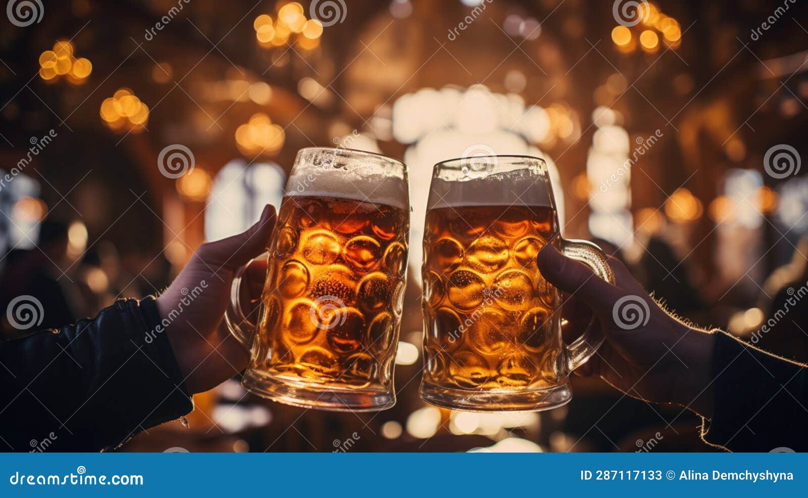 Two Hands Holding Beer Mugs and Toasting 2 Stock Illustration ...