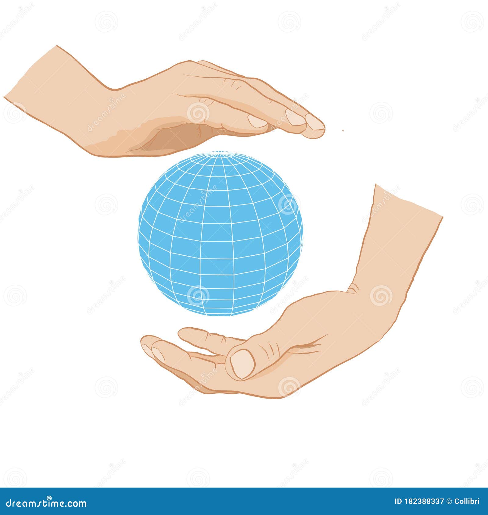 Two Hands Holding Blue Globe. Global Earth Care Stock Vector ...