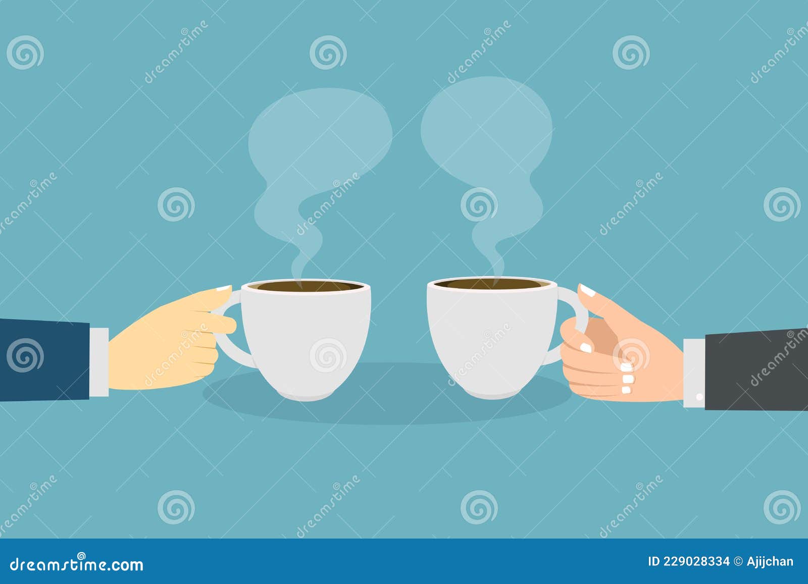Two Hands Holding Coffee Cups. Concept for Discussion Over a Cup of ...